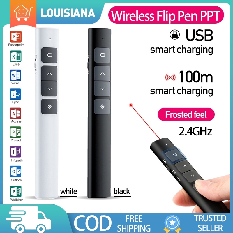 2.4G Rechargeable Wireless PowerPoint Presenter Clicker With Laser ...