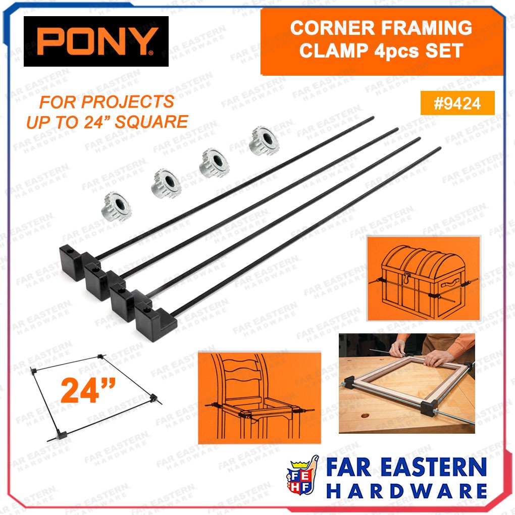 PONY Corner Framing Clamp Woodworking 4pcs Set 24" #9424 | Shopee ...