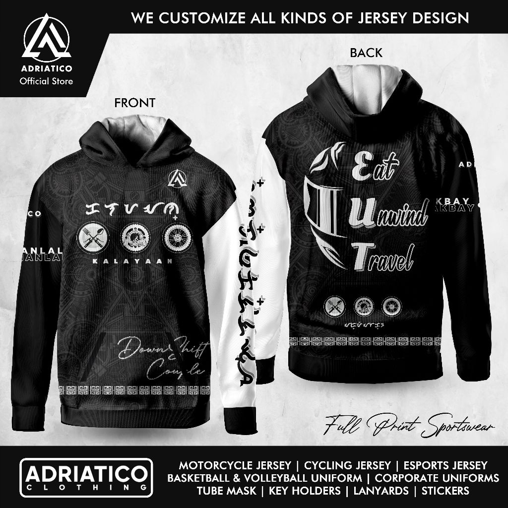 Adriatico Clothing x Downshift Couple Version 2 Moto Hoodie | MOTOVLOG | Shopee Philippines