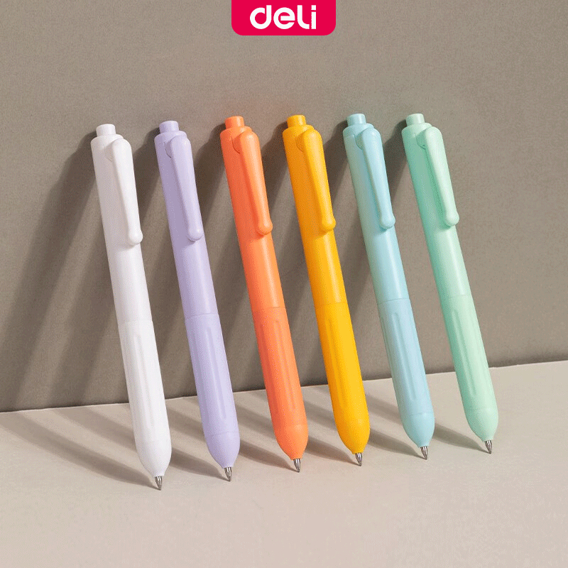 Deli SA198 Press Student Exam Writing Gel Pen 0.5 mm Black Refill ...