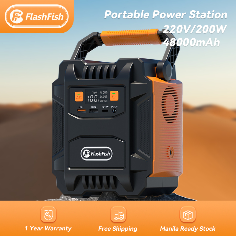 Flashfish 200W 48000mAh Portable Power Generator Solar Power Generator ...