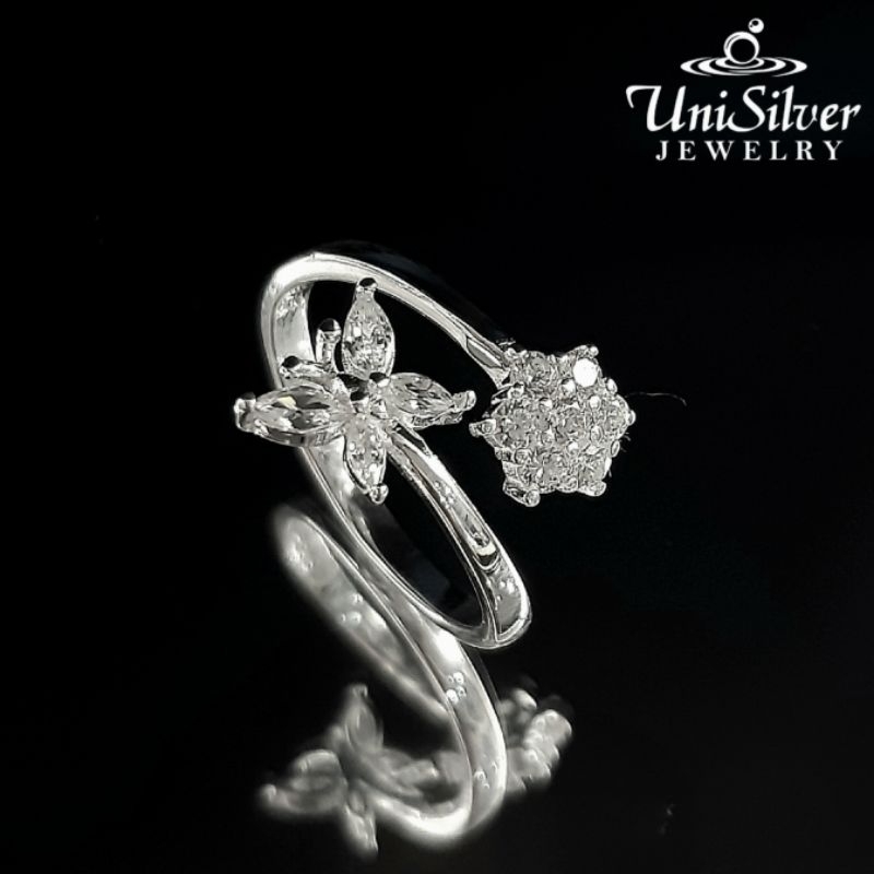 Unisilver 925 Sterling Silver Open Adjustable Butterfly Ring (RS714 ...