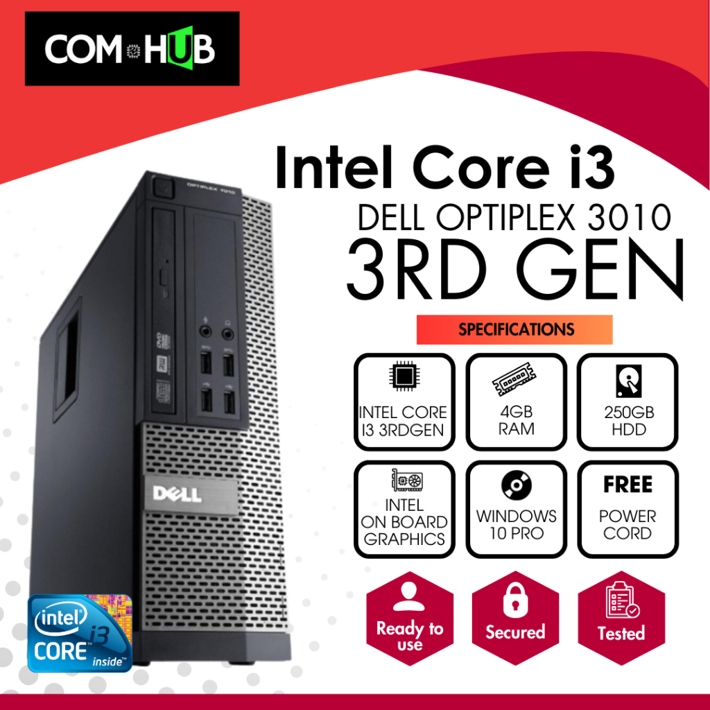 Com Hub PC | Dell Optiplex 3010 Intel Core i3 3rd Gen 4GB RAM DDR3 250GB HDD (Refurbished ...