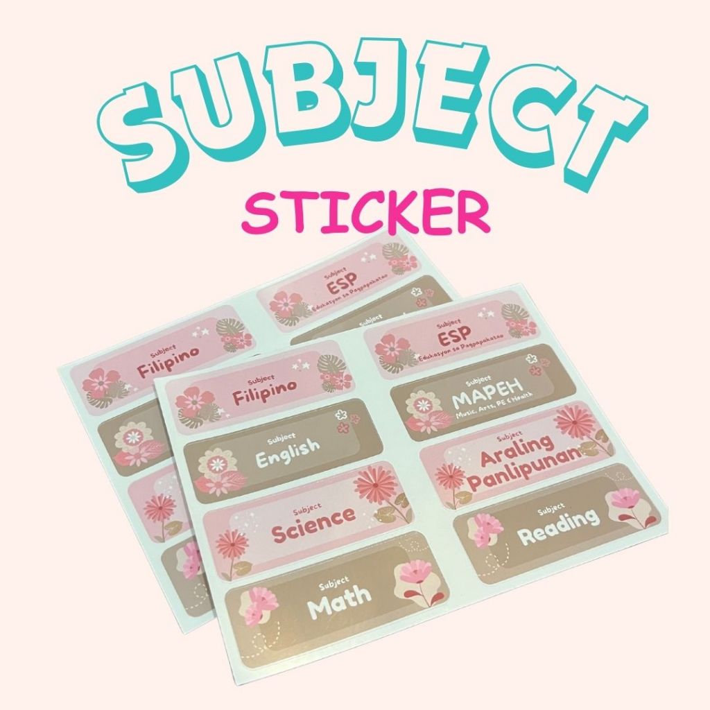 High Quality Vinyl Glossy Subject Sticker Subject Label Subject Name ...