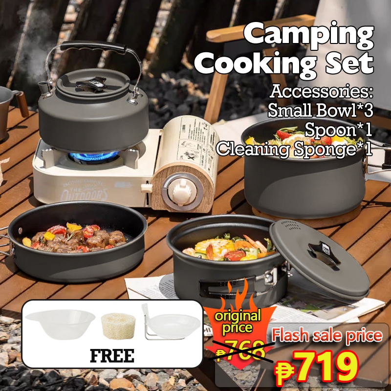 Mini Camping Cooking Set Real Travel Portable Pot Nonstick Outdoor ...