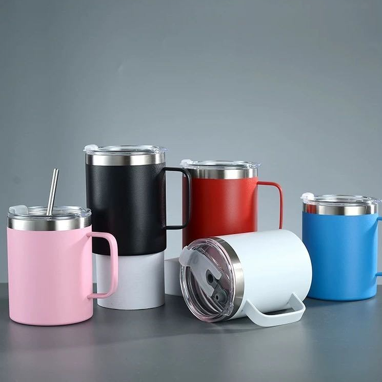 420ML Insulated Coffee Mug with Lid-Stainless Steel Camping Coffee Mug ...