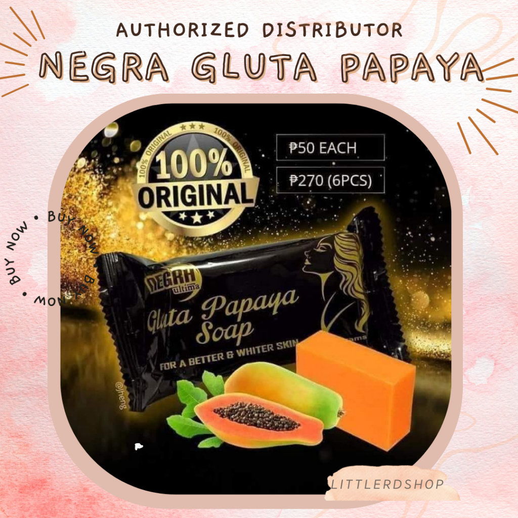 Negra Ultima Gluta Papaya Soap 75g Kojic Whitening Soap | Shopee ...