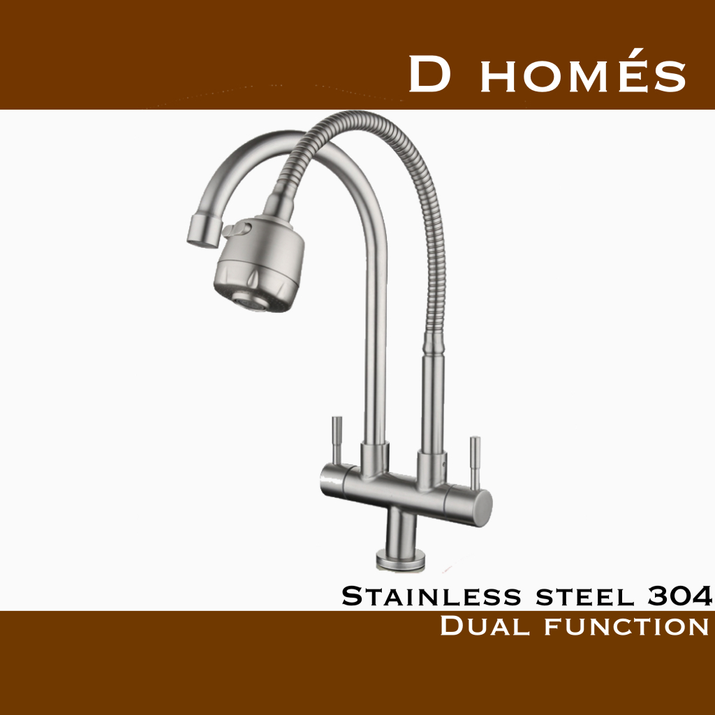 DHomes Stainless Steel 304 Luxury Dual Kitchen Faucet | Shopee Philippines