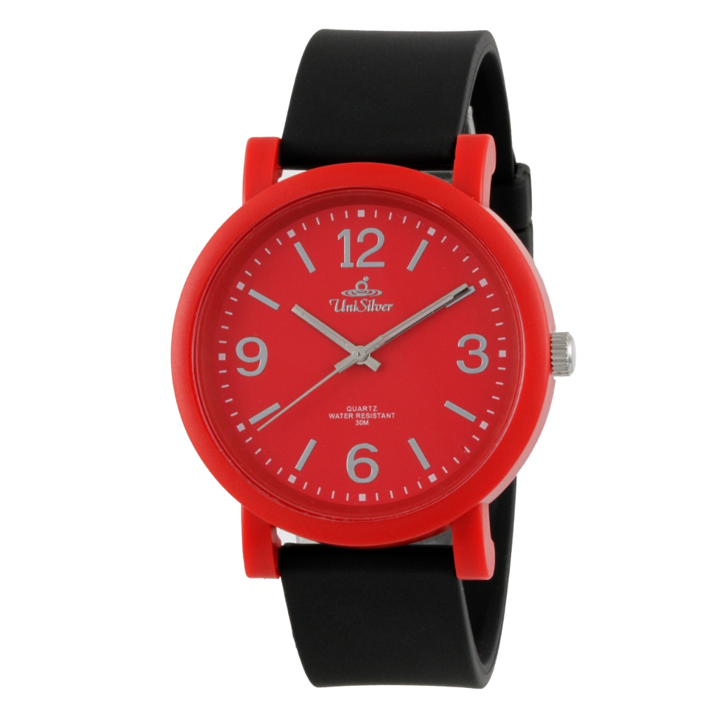 UniSilver TIME Men's Analog Black/Red Rubber KW4078-1003 Watch | Shopee ...