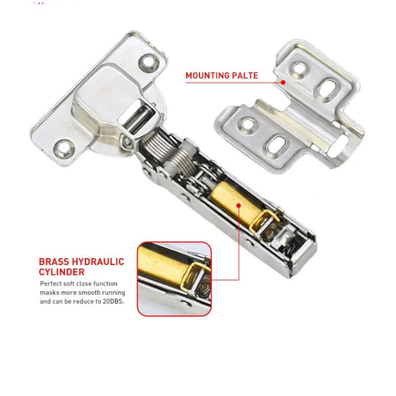 2 pcs hydraulic concealed hinge SU304 heavy duty (clip-on) | Shopee Philippines