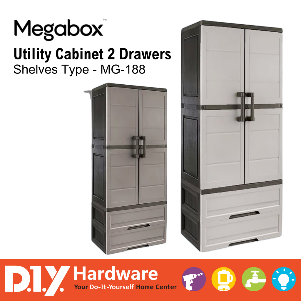 MEGABOX by DIY Hardware Utility Cabinet 2 Drawers MG-188 (SHELVES TYPE ...