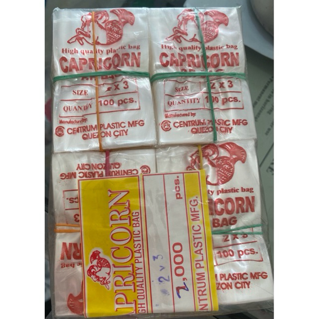 500 pcs 2x3 Plastic for repacking pang mani thick clear plastic (random ...