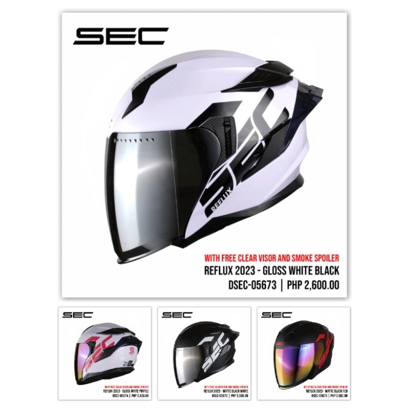 SEC Reflux half face dual visor helmet | Shopee Philippines