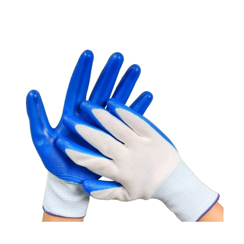 Rubber Coated Gloves Cotton String Knit Crinkle Grip Rubber Palm Safety Hand Work Gloves#3 ...