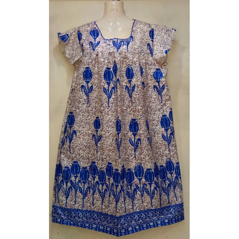 FLORAL Cotton Duster Embroidery Dress Pambahay Pantulog Summer Smocking ...