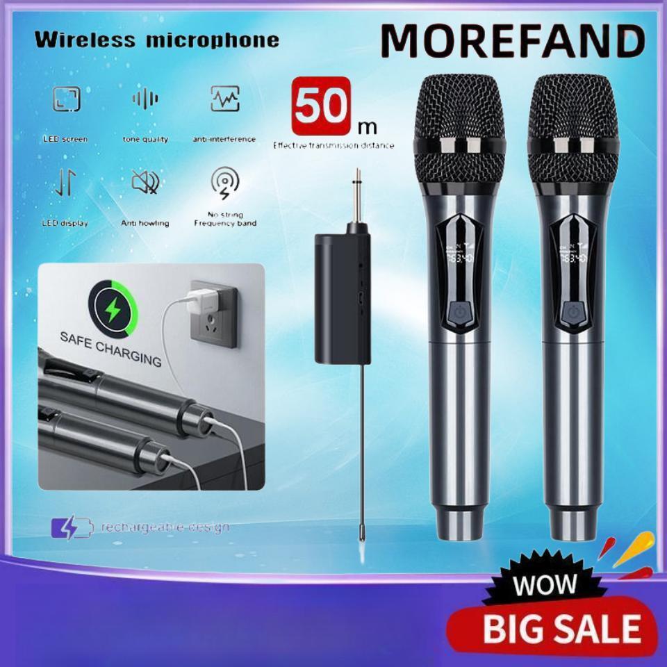 Wireless Microphone Wireless Microphone Karaoke Handheld Mic Dual UHF ...