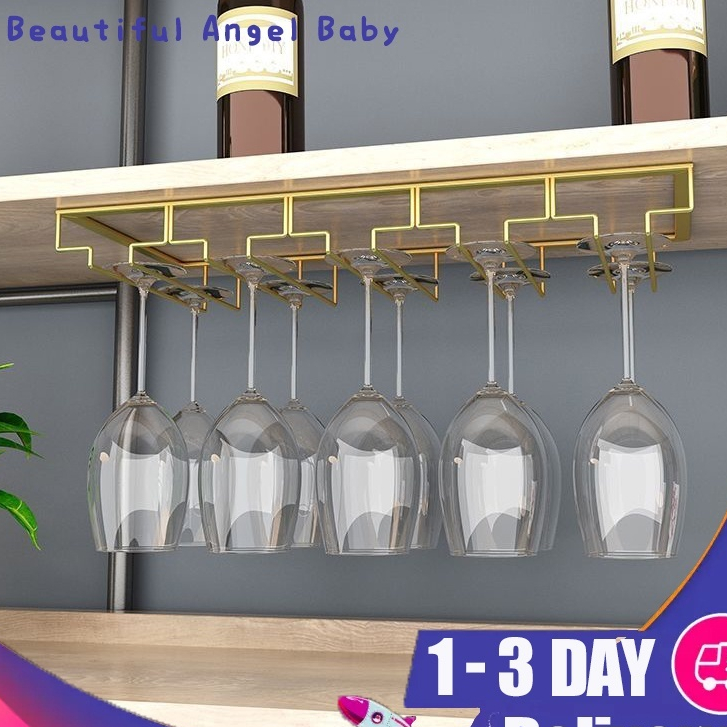 [30-60cm] Wine Glass Stand Chrome Holder Base Cabinet Hanger Shelf Bar ...