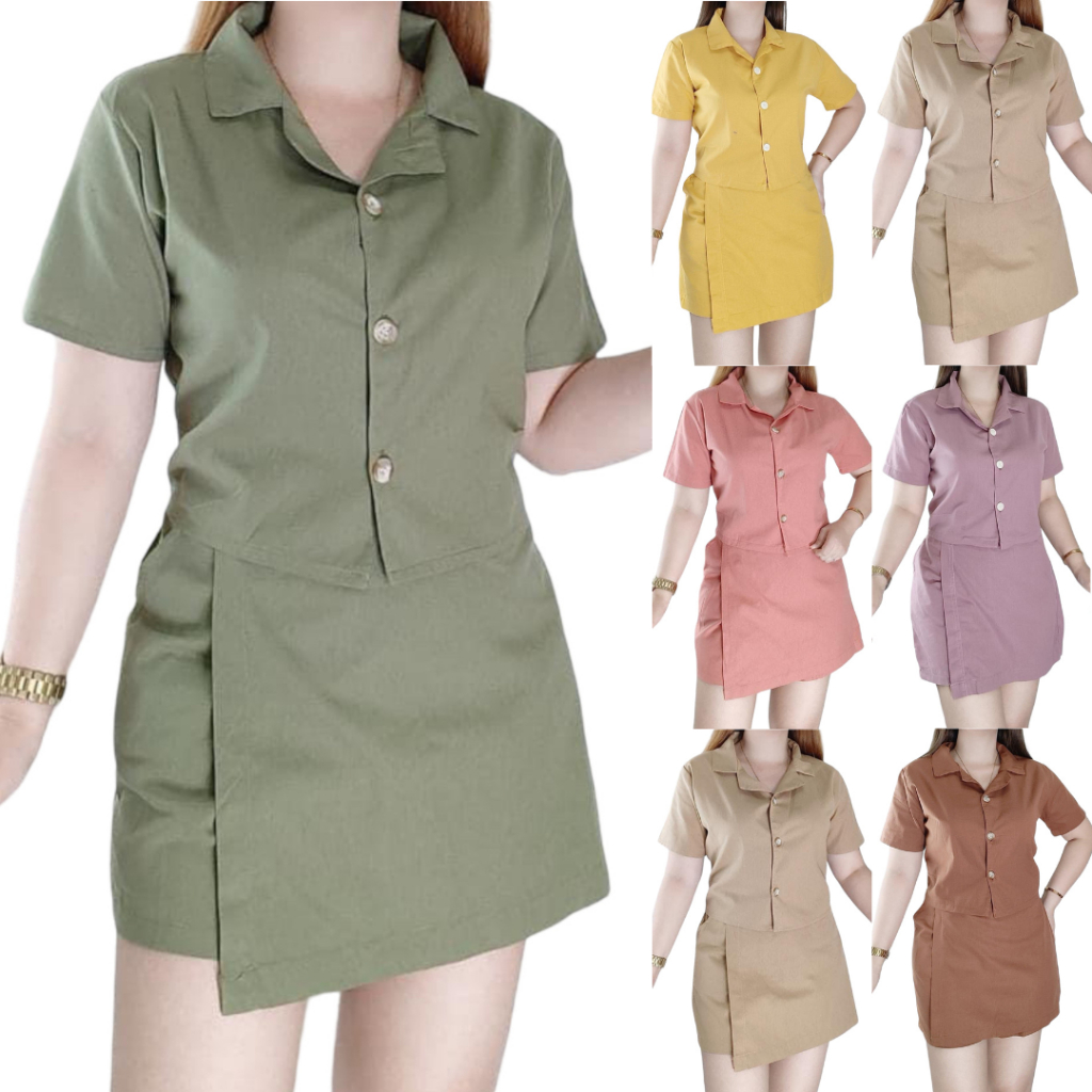 GC Cotton Linen Terno Palda-Short w/ Side Pocket | Collared Polo and ...