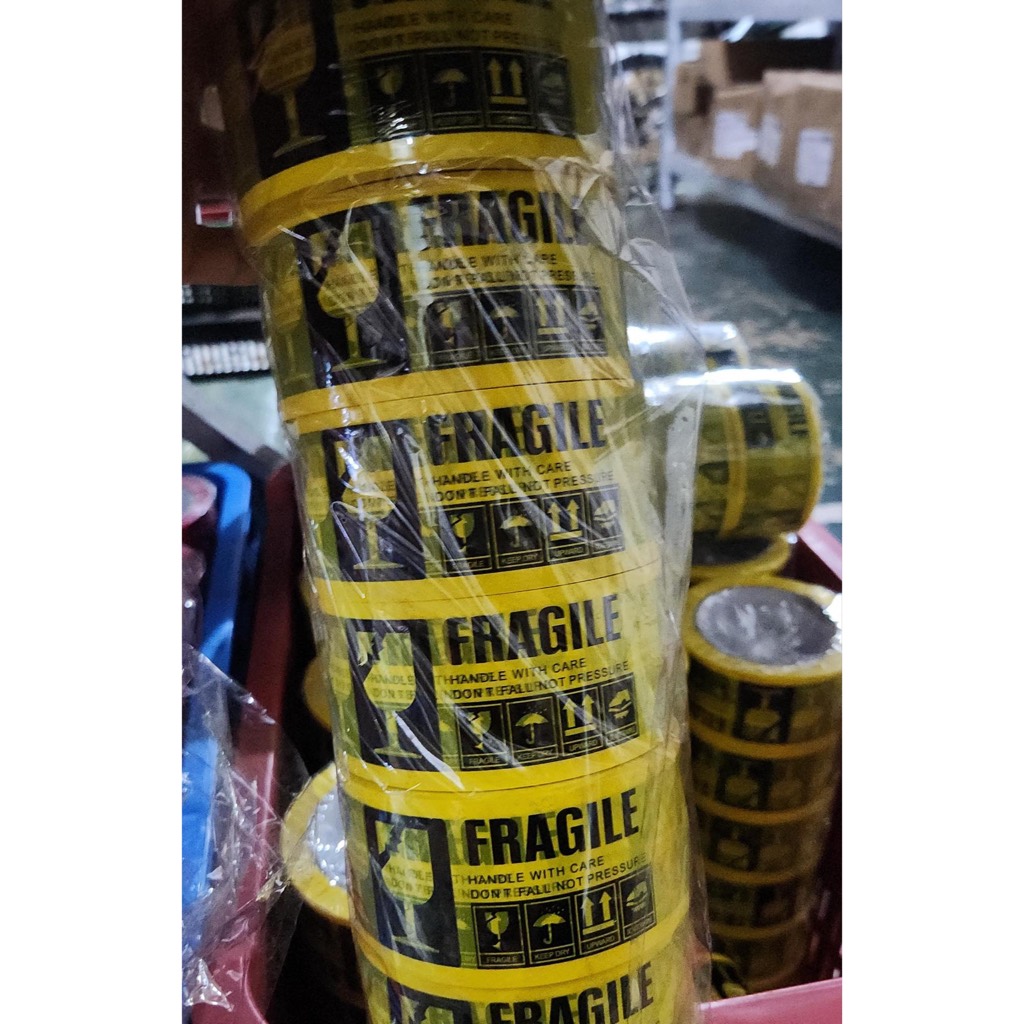 Fragile Packaging Tape 6 Rolls (RED / YELLOW) | Shopee Philippines