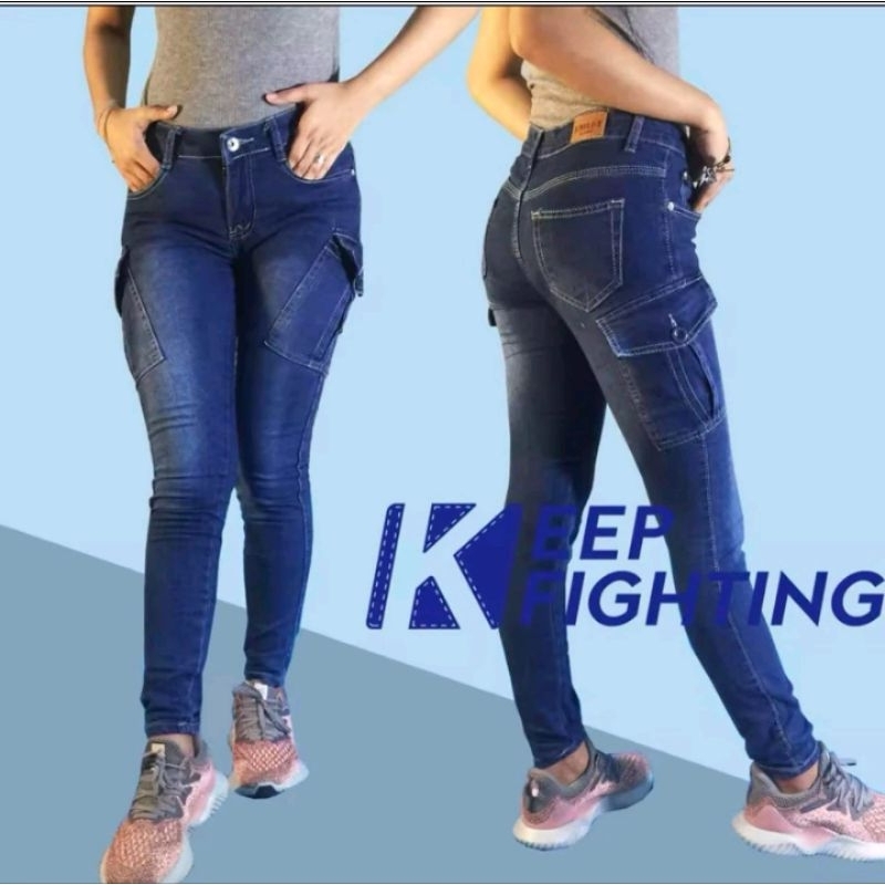 Sale‼️ Maong Babae Multi Pocket Pants Hight Waist Skinnyl | Shopee ...