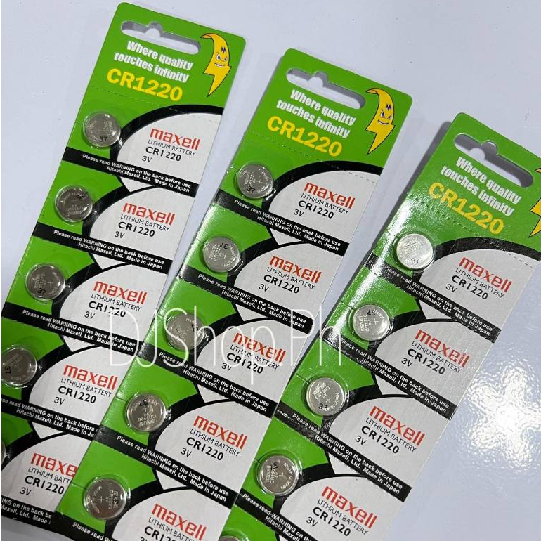 Maxell Original Cr1220 3v Lithium Battery Maxell CR1220 (MADE I JAPAN) | Shopee Philippines