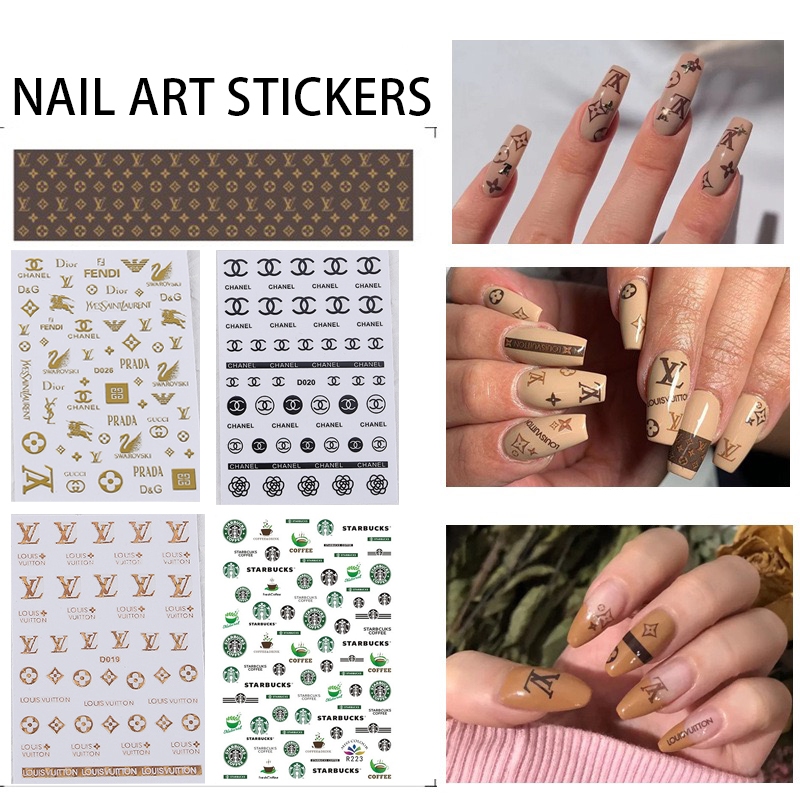 5PC NEW Nail Stickers Nail Art Stickers WaterproofNail Art Decorations ...