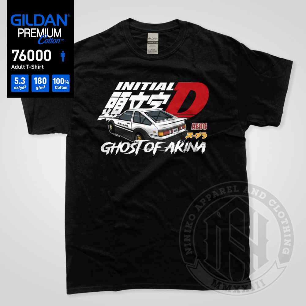 Initial D Ghost of Akina - Gildan Premium T-Shirts 100% Cotton Ziplock ...