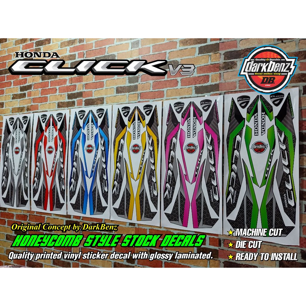 Honda Click Version 3 Newest Concept of Stock Printed Sticker Decal ...