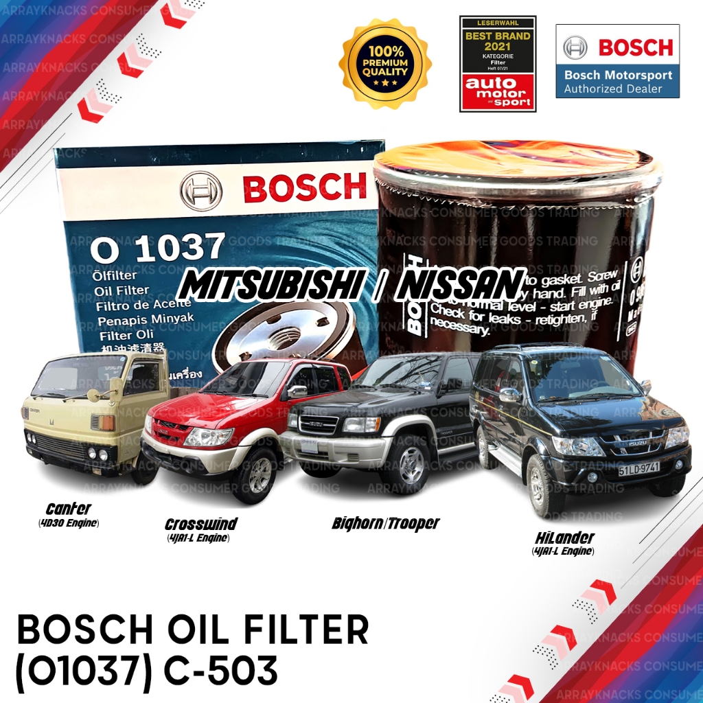 Bosch Oil Filter C-503 for Mitsubishi Canter/Isuzu Crosswind, BigHorn ...