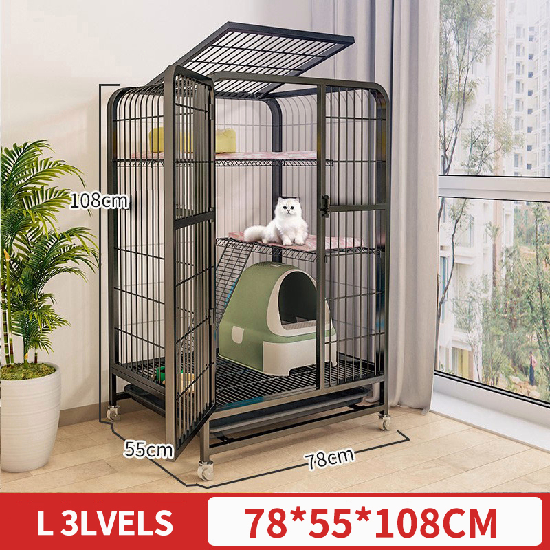 Large Cat House 3 Layer 78x55x108cm Of Square Tube Luxury Cat Cage ...
