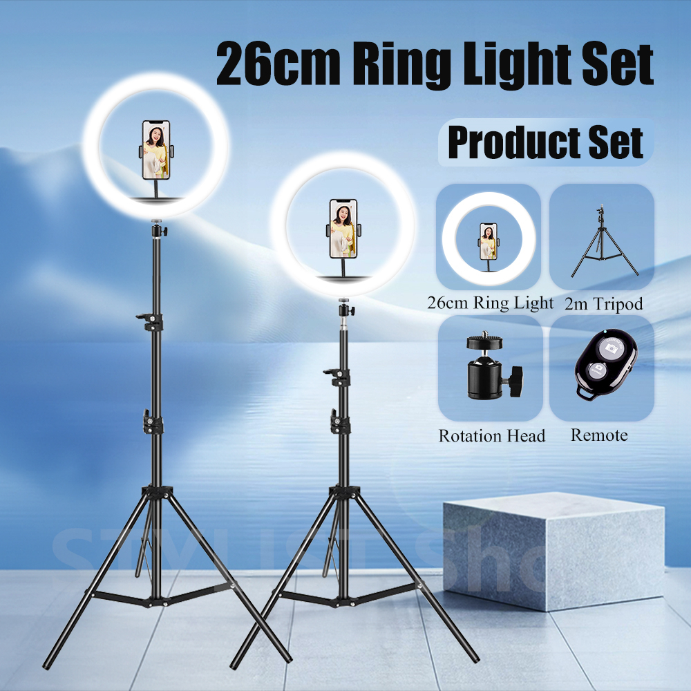 Ring Light Professional 26cm Dimmable Ring Light W/Adjustable Tripod ...