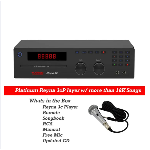 The Platinum Karaoke Reyna 3C Player with 21,000++ OPM/English Songs and Free Wired Microphone ...
