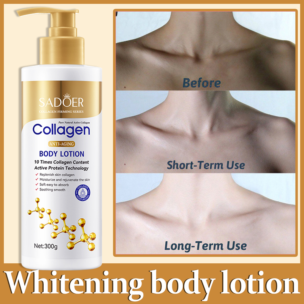 300g Whitening Body Lotion Collagen Lifts Skin Color Moisturizing Anti ...