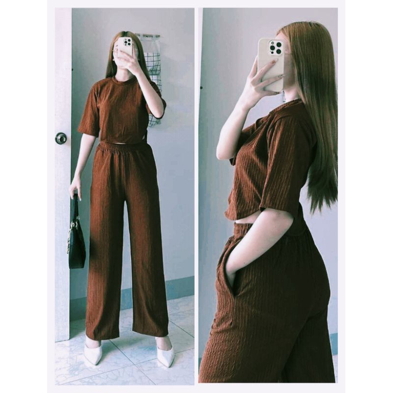 BKK TERNO TOPS PLUS WIDELEG PANTS WITH TWO POCKET SIDE SMALL TO SEMI ...