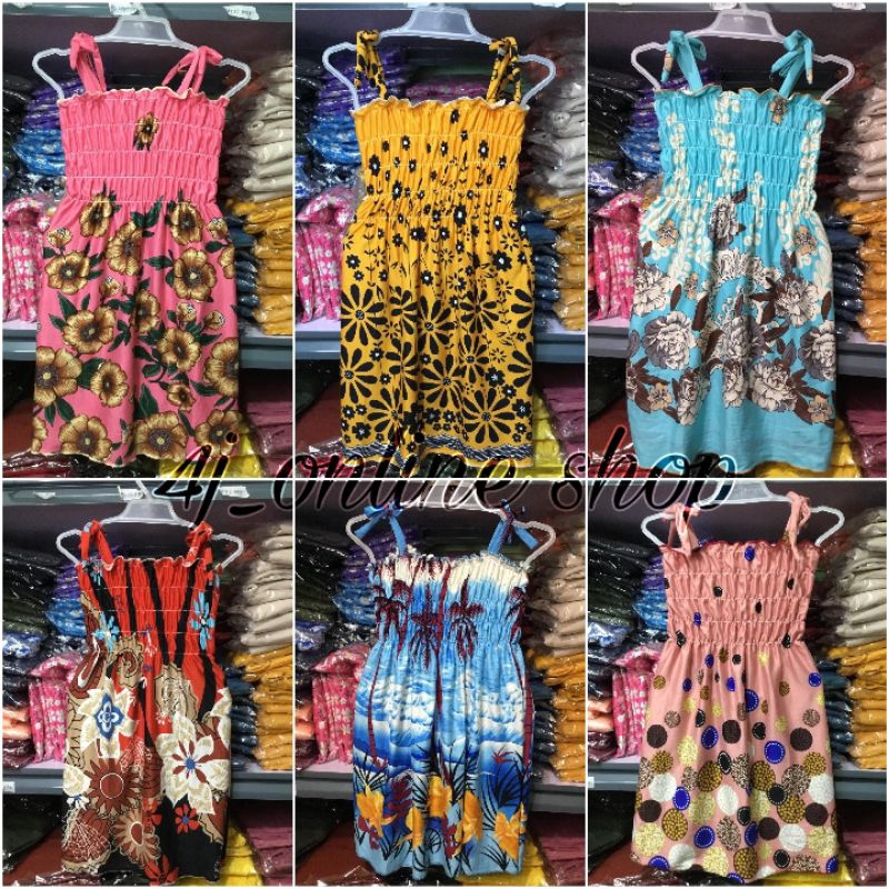 FLORAL STRAP SMOCKING DRESS for Kids (2-5 yrs old) | Shopee Philippines
