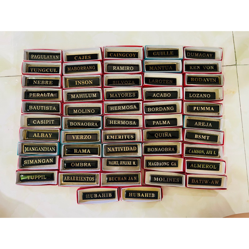 Personalized Nameplate (Gold Lettering Black Background) | Shopee ...