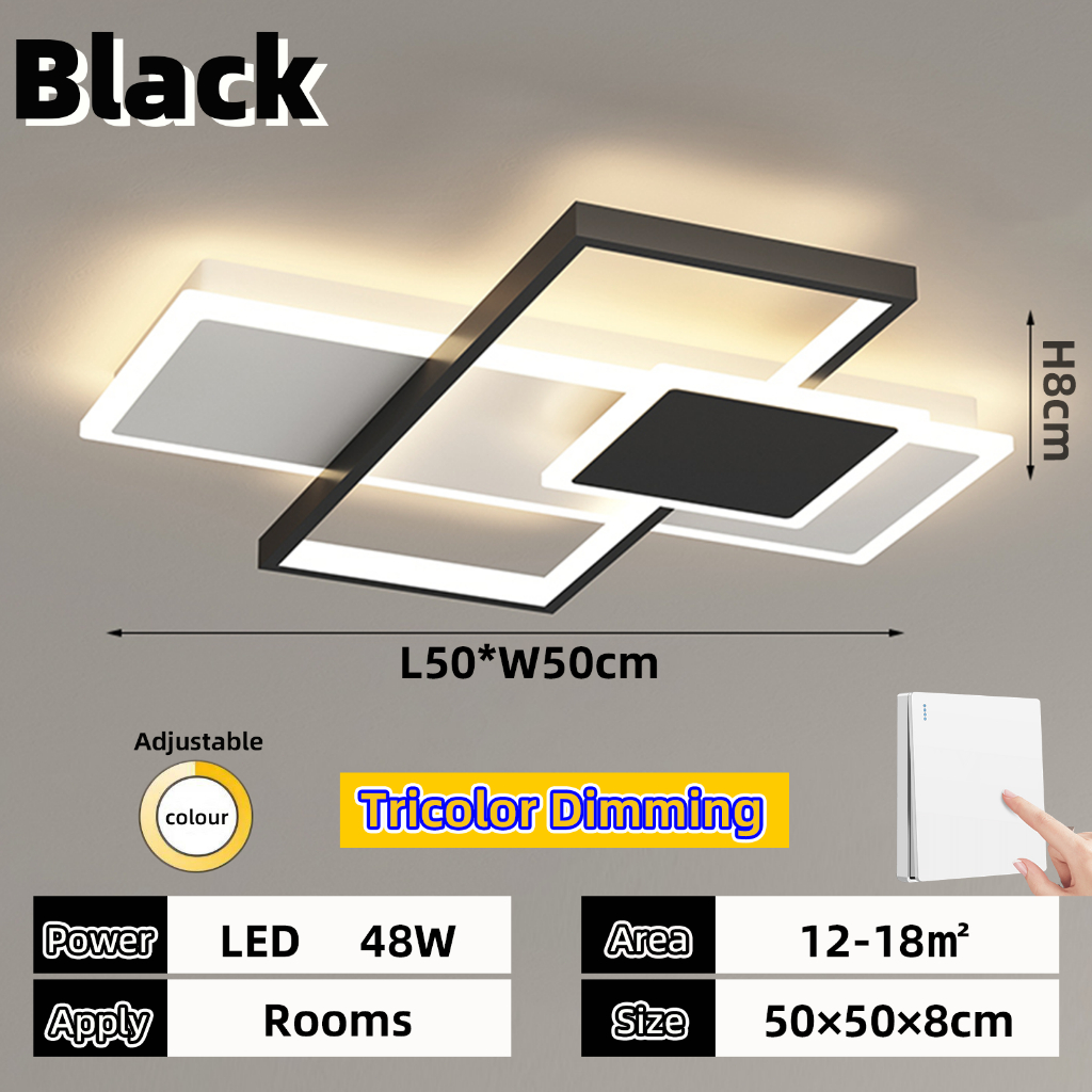 (COD) Tricolor LED Light Ceiling Lights Bedroom/Living Room Center ...