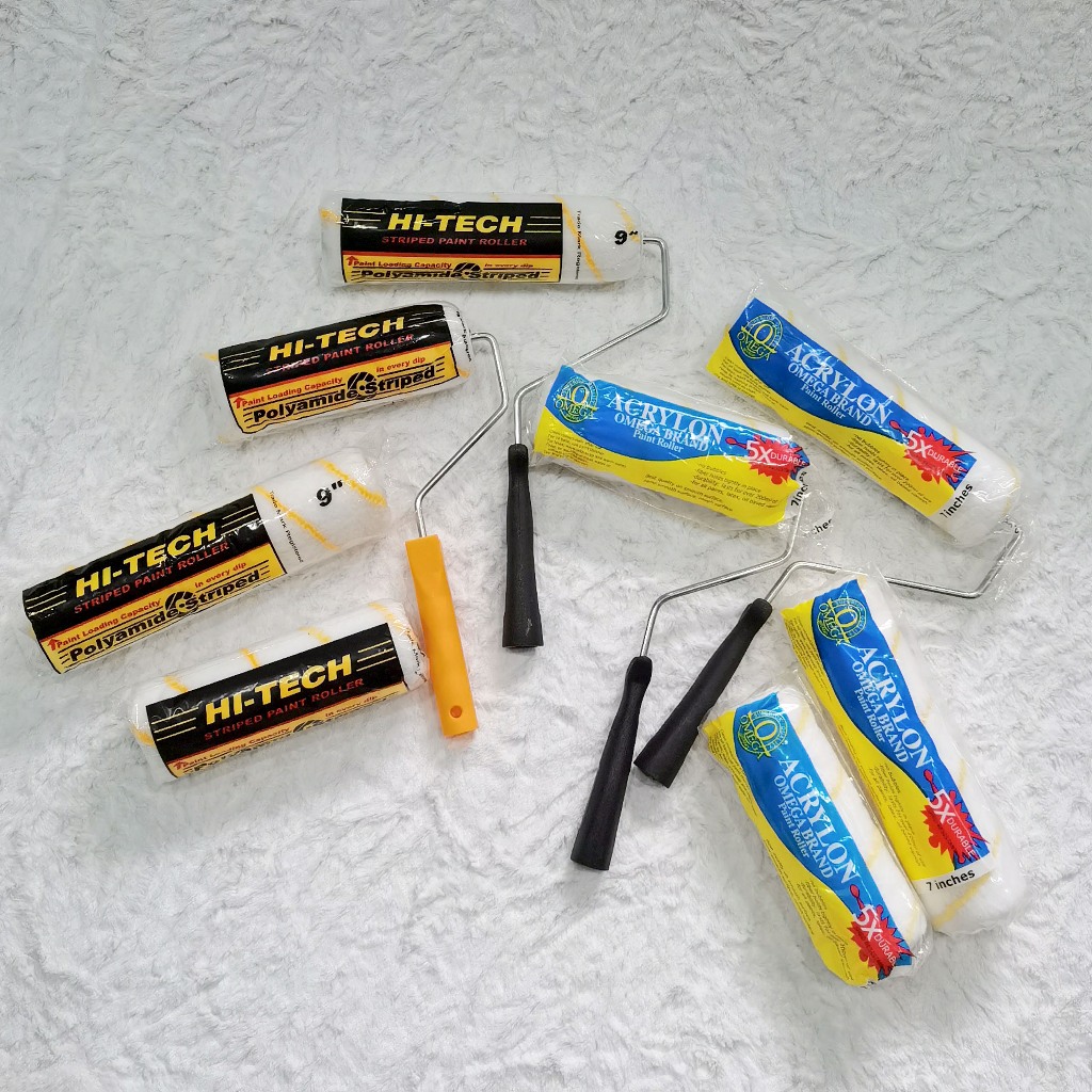 OMEGA ACRYLON Paint Roller Brush 7" 9" with Handle Filler Refill High ...