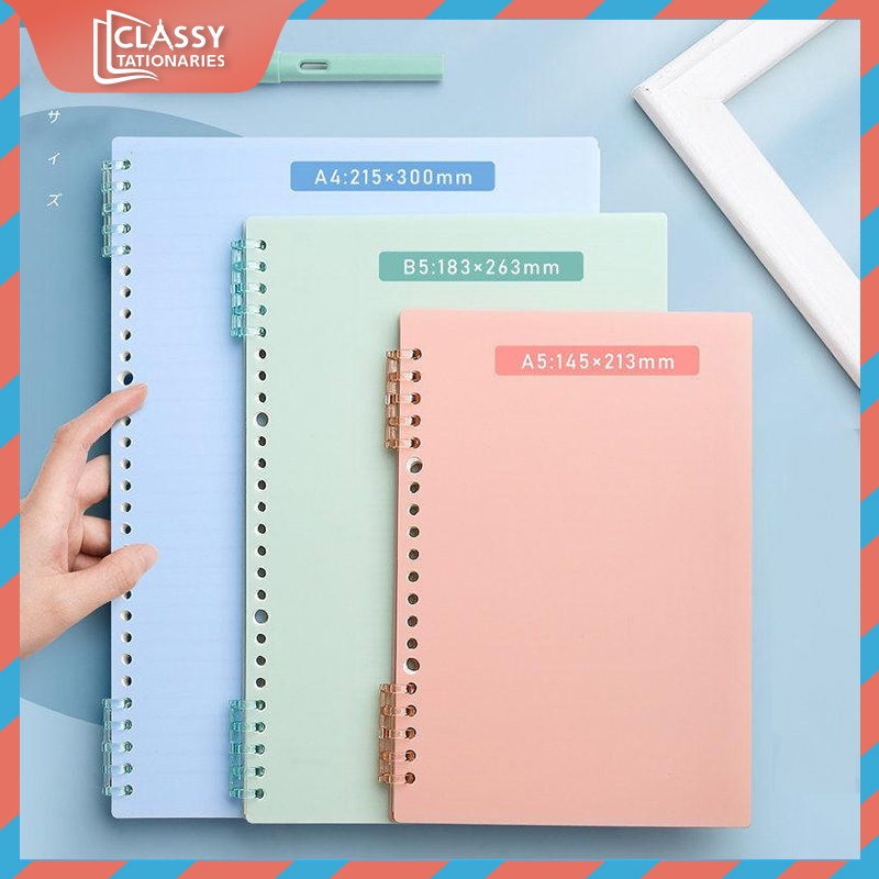 A5/B5 Soft Pastel Morandi Color Binder Notebook Refillable with ...