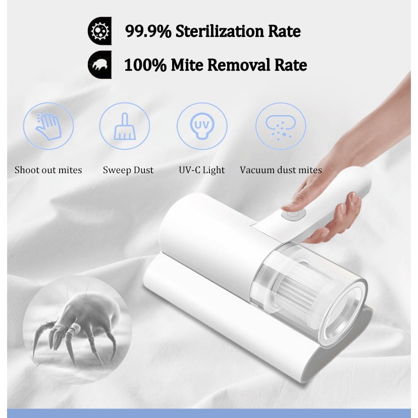 Dust Mite Vacuum Cleaner 15000Pa UV Sterilization Machine Rechargeable ...