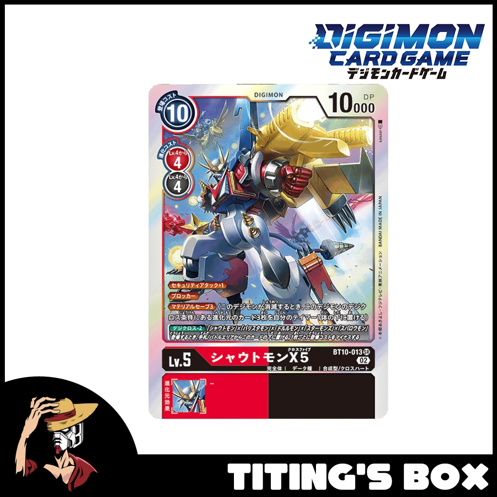 [JP] Digimon Card Game Shoutmon X5 BT10-013 SR - BT-10 Cross Encounter | Shopee Philippines