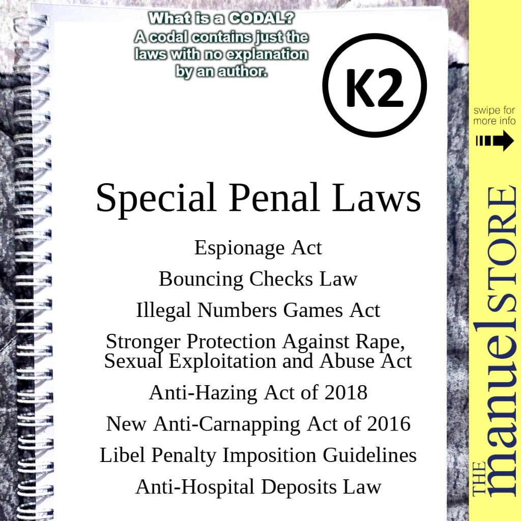 Codal Notebook 2023 Criminal Laws Revised Penal Code Rpc