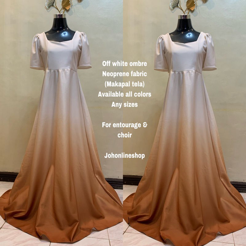 modern filipiniana puff up gown brown ombre for entourage | Shopee ...