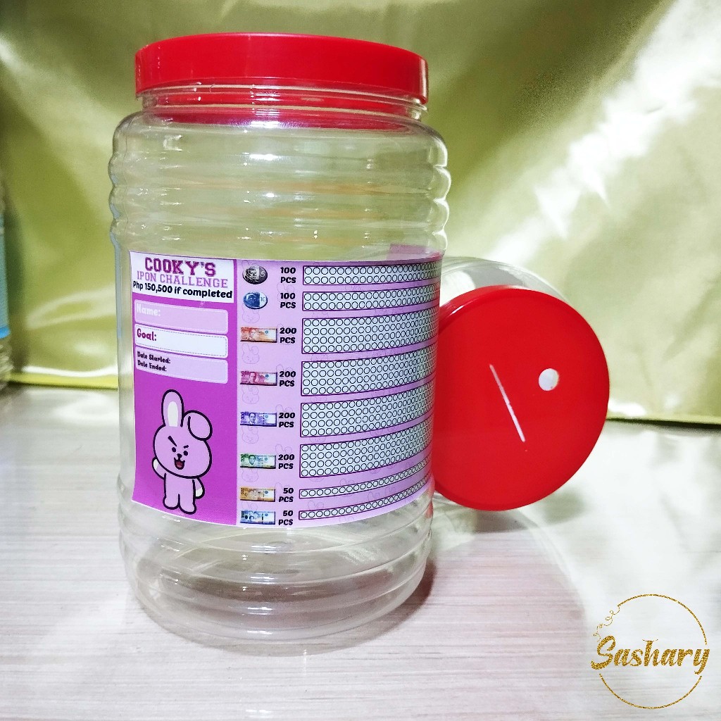BT21 TRANSPARENT JAR ALKANSYA IPON CHALLENGE/JUMBO SIZE | Shopee ...