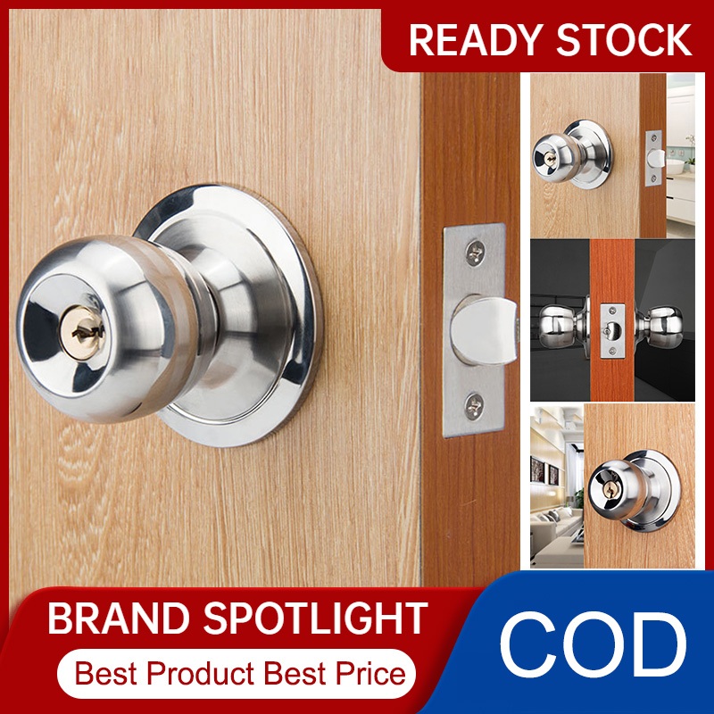 Golden Dragon Door Knob Round Handle Stainless Steel Double Front Door Knob Gate Lock | Shopee ...