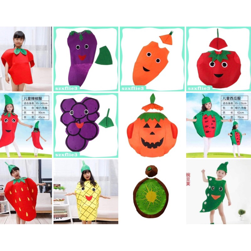 Nutrition Month Costume Fruits and Vegetables for Kids | Shopee Philippines