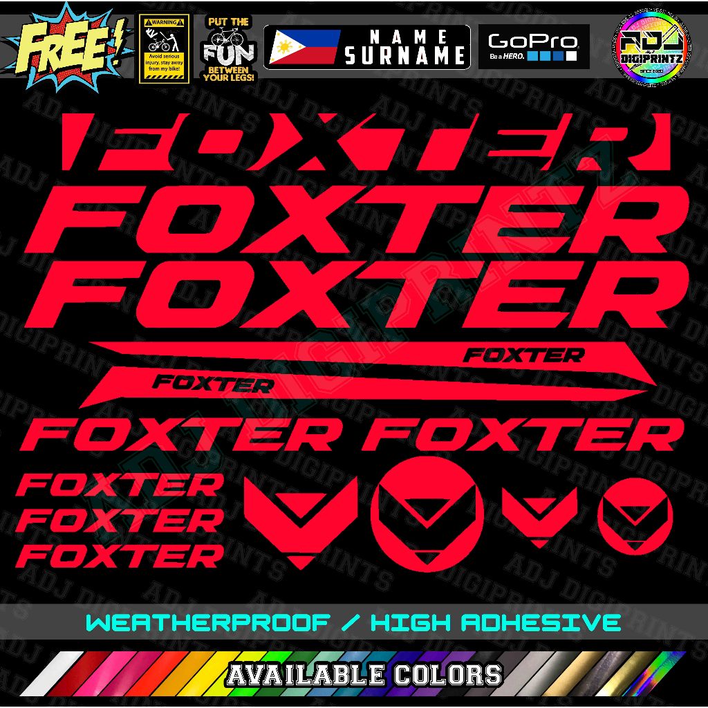 FOXTER MTB Frame Decals Stickers MORE COLORS | Shopee Philippines