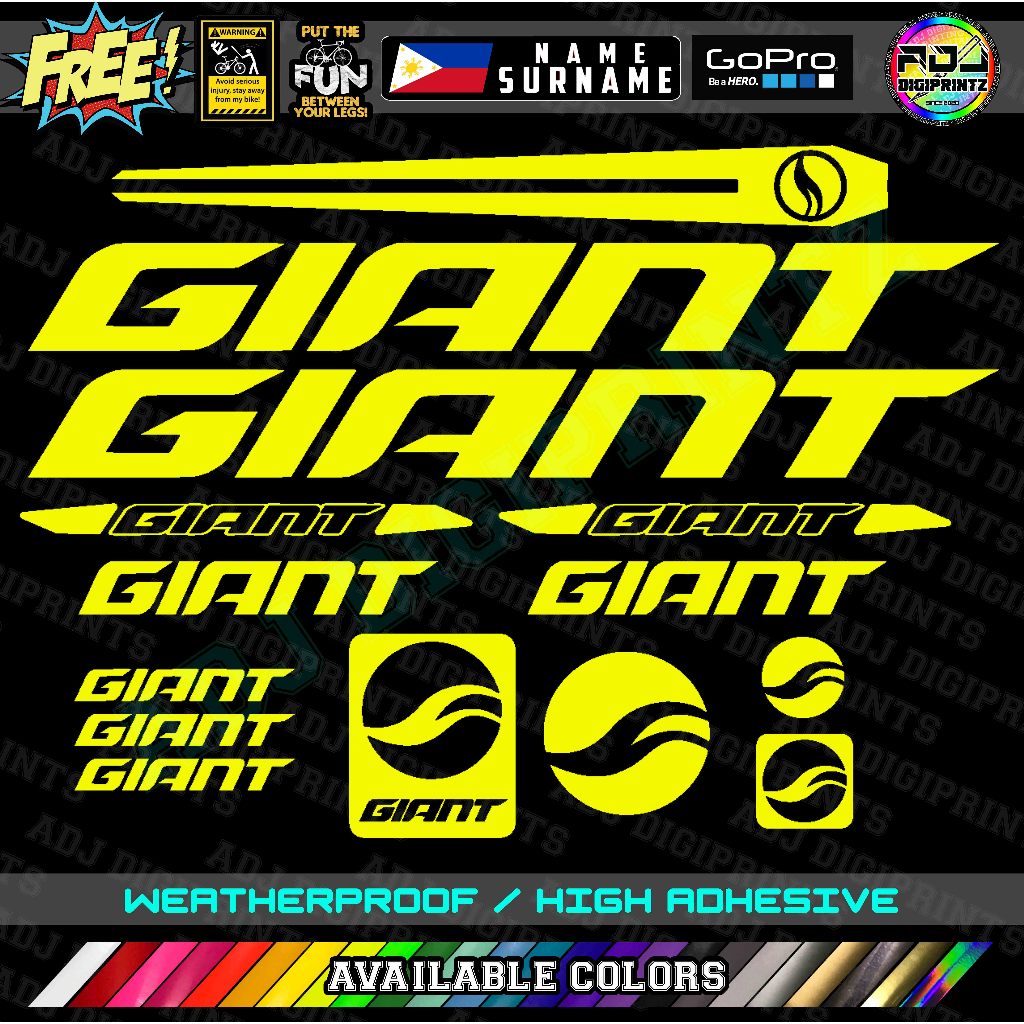 GIANT MTB Frame Decal Stickers MORE COLORS | Shopee Philippines