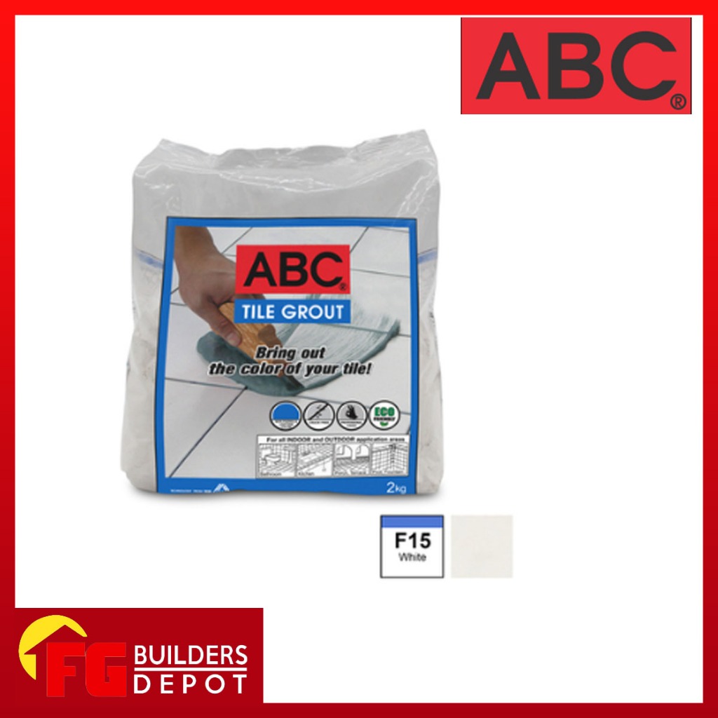 ABC TILE GROUT ORIGINAL 2KG/BAG F15 WHITE | Shopee Philippines