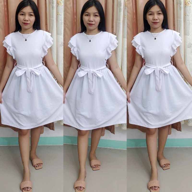 New Assorted Designs Plain White Dress for Kids to Teens | Shopee ...